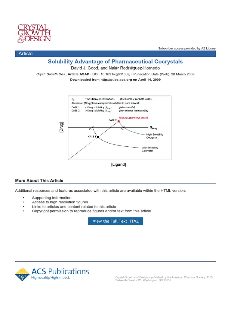 Paper Cocrystal | PDF | Solubility | Chemical Equilibrium