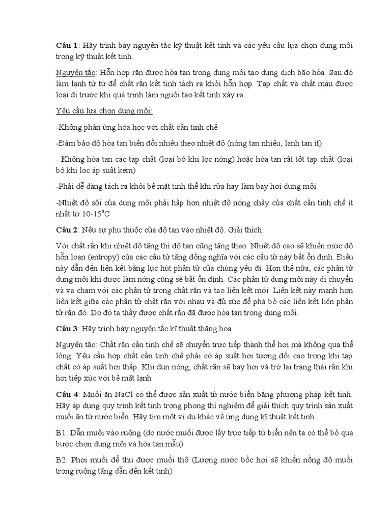 Câu hỏi cuối bài TN1 | PDF