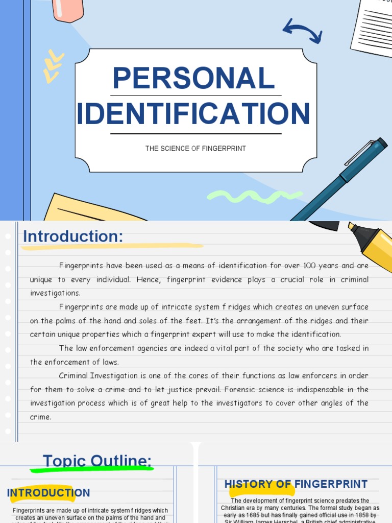 Personal Identification: The Science of Fingerprint | PDF | Fingerprint ...