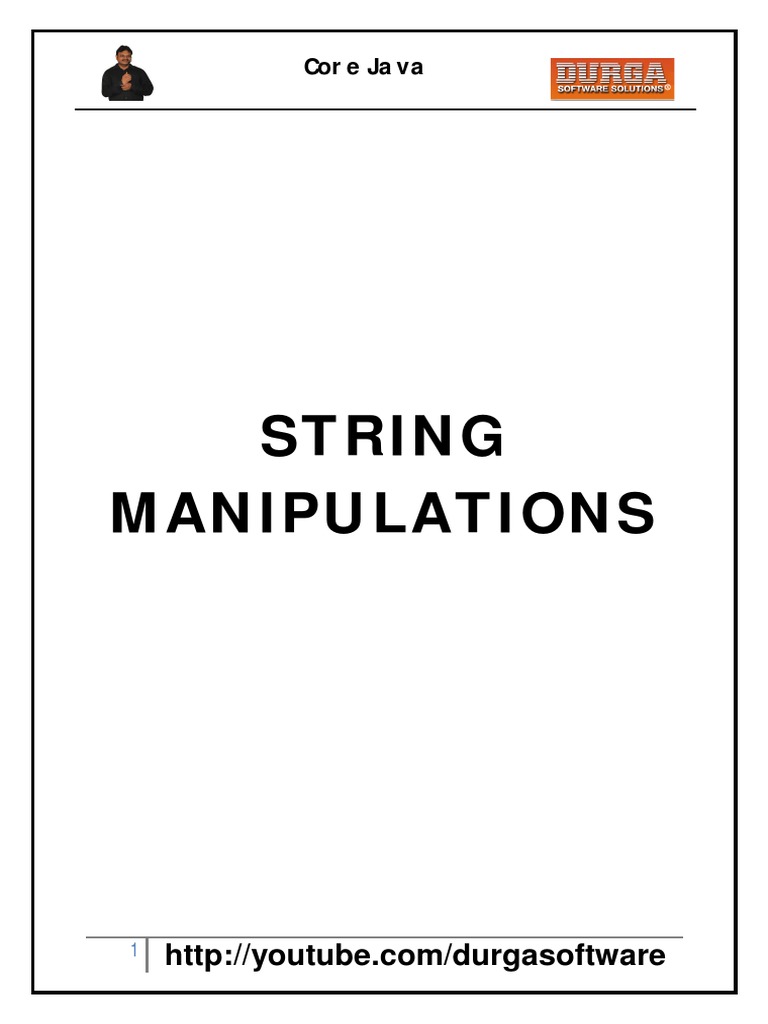 String Manipulations: Core Java | PDF | String (Computer Science ...