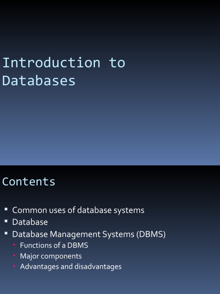 S1Introduction To DBMS | PDF | Databases | Software Engineering