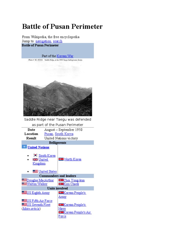Battle of Pusan Perimeter | Korean War | Military Operations Of The ...