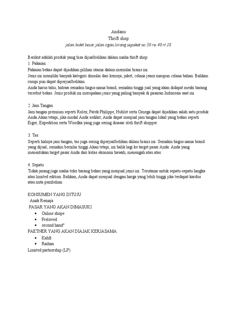 Andanu | PDF | Bisnis