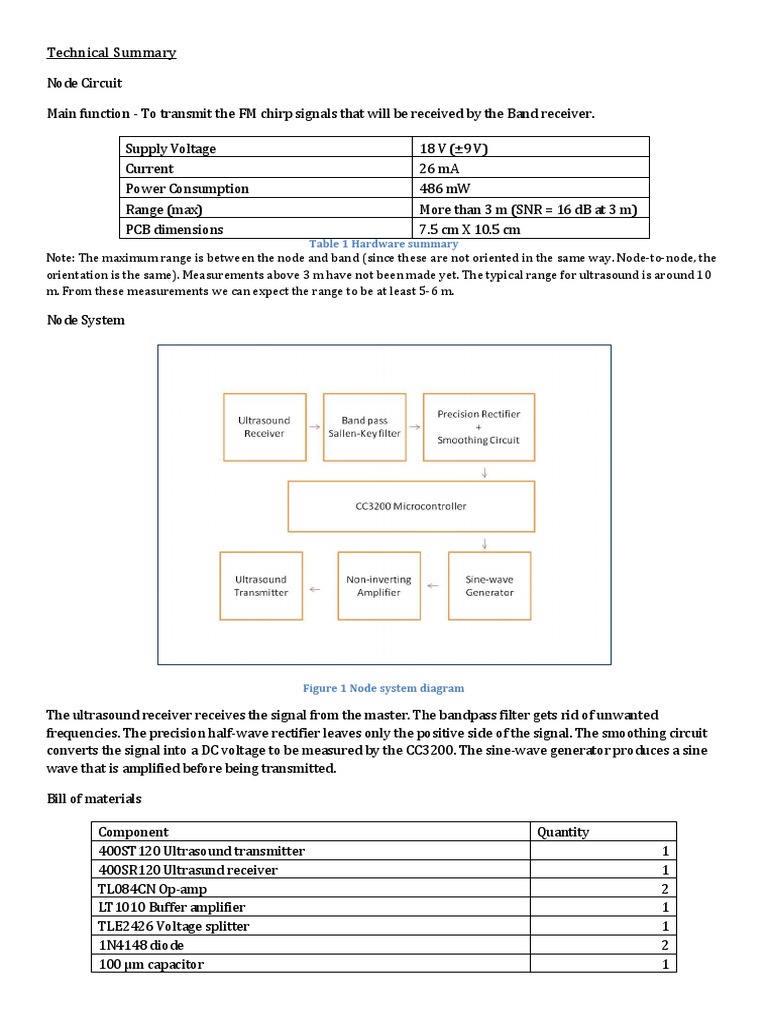 Technical Summary - Node Circuit | PDF | Rectifier | Frequency Modulation
