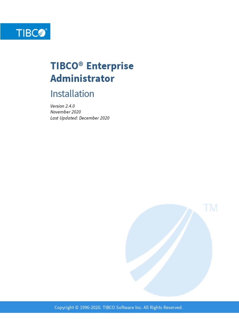 TIBCO® Enterprise Administrator: Installation | PDF | Transport Layer ...