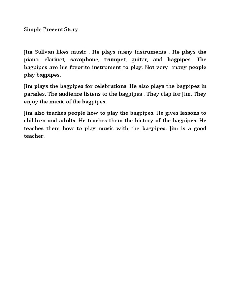 Simple Present Story | PDF | Art | Poetry