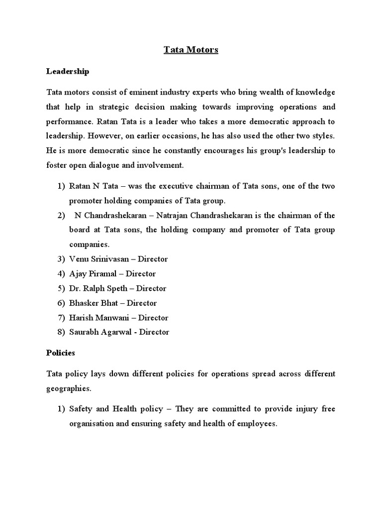 An Overview of Leadership, Policies, Strategies, Processes and Business ...