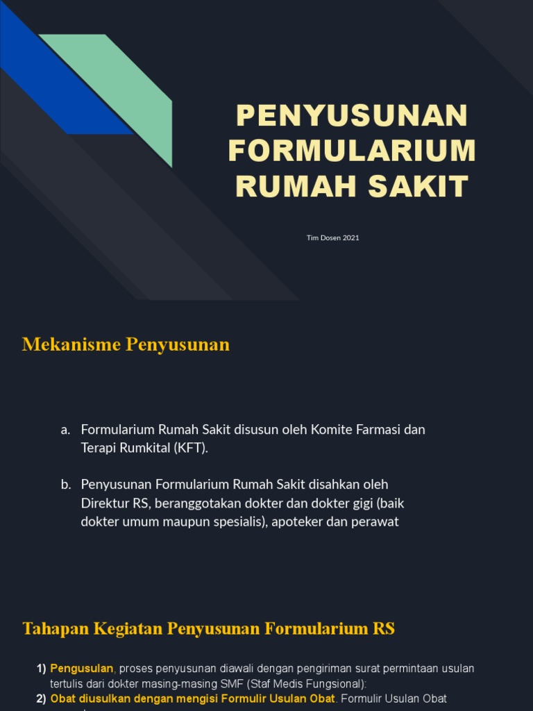 Materi 3. PENYUSUNAN FORMULARIUM & PPAB RUMAH SAKIT 2022 | PDF