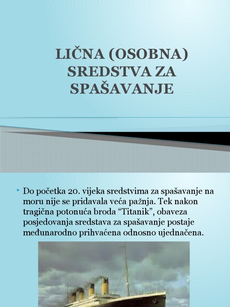 Licna Sredstva Za Spasavanje | PDF