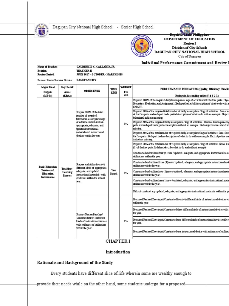 Dagupan City National High School - Senior High School: Rationale and ...