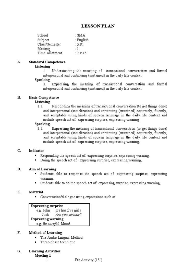 Lesson Plan Tefl | PDF | Teaching | Epistemology