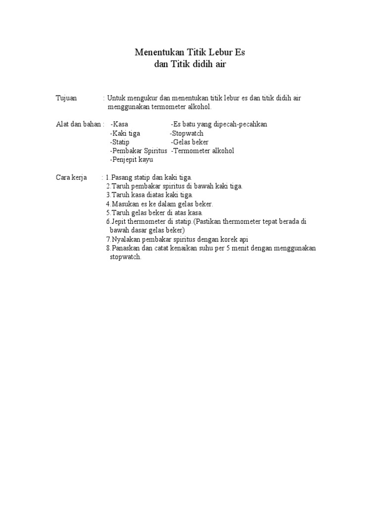 Titik Lebur Es dan Didih Air | PDF
