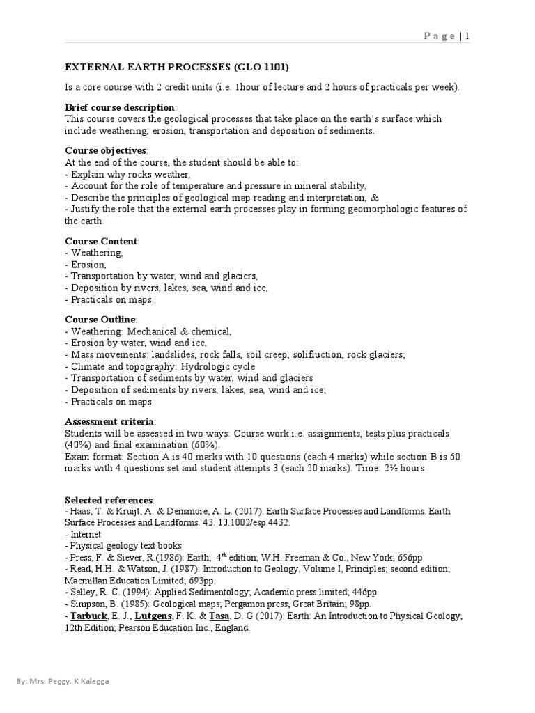 EXTERNAL EARTH PROCESSES NOTES - Part 1 | PDF | Weathering | Soil
