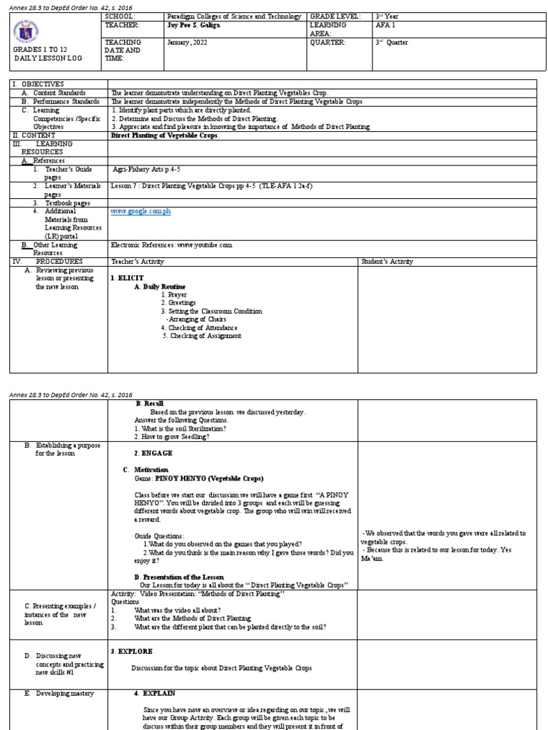Lesson-Plan-Template Jaypee 1 | PDF | Learning | Teachers
