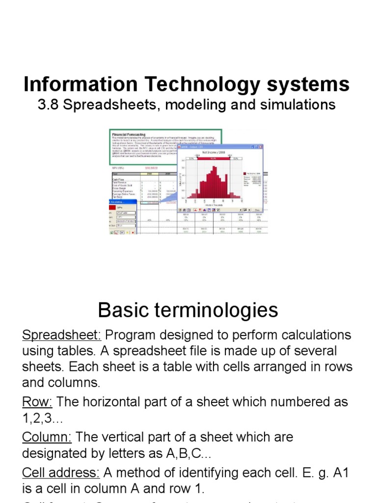 3.8 Spreadsheets, Modelling and Simulations | PDF | Spreadsheet | Virtual Reality