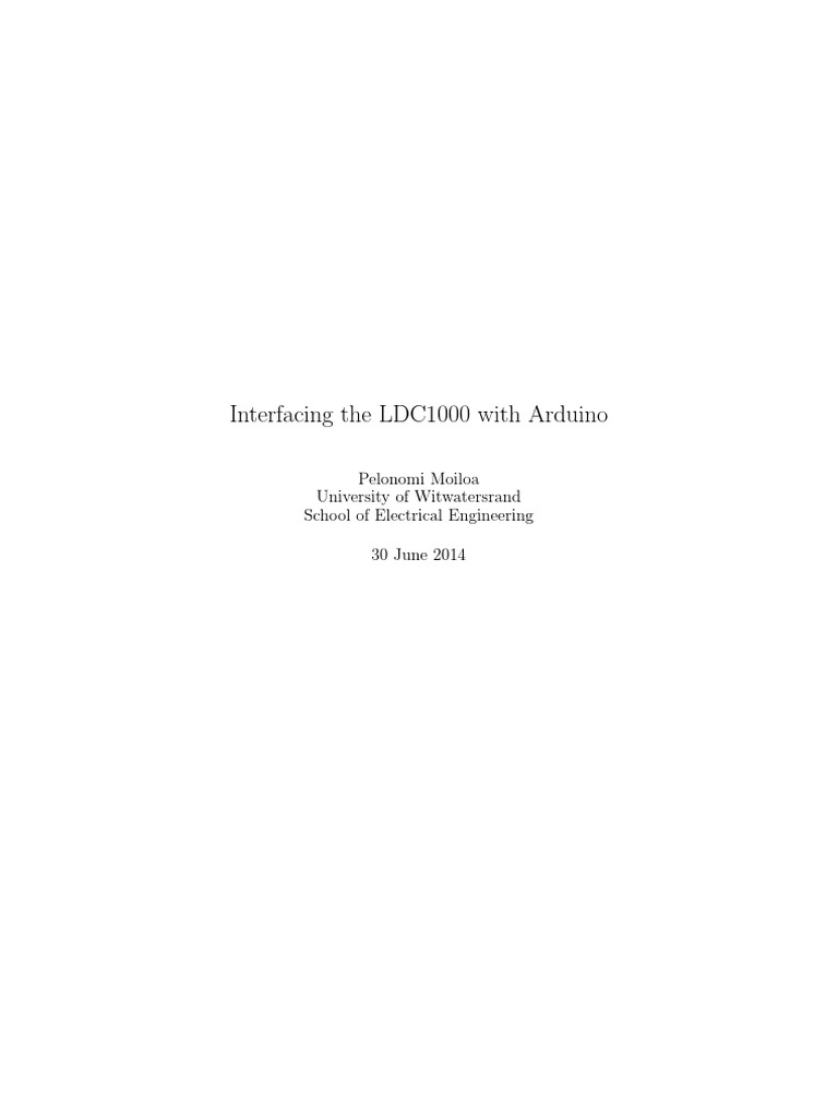 Interfacing The LDC1000 With Arduino | PDF | Inductor | Computer ...
