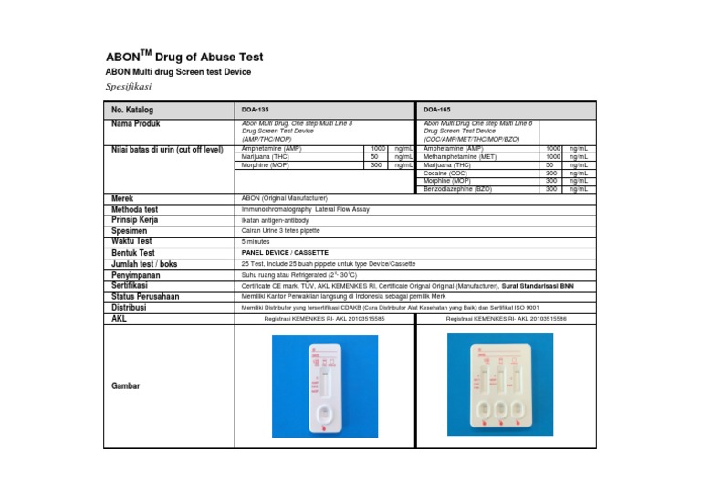 Abon Multi Drug Screen Test Device | PDF | Perawatan Kesehatan ...