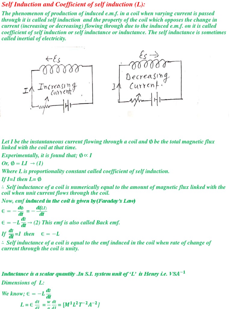 Self and Mutual Induction Explained | PDF | Inductance ...