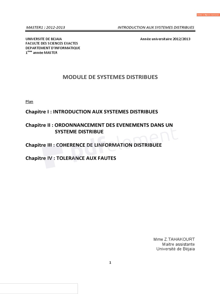 Module de Systemes Distribues | PDF | Système d'exploitation ...