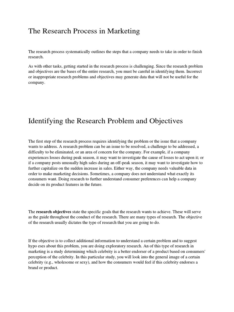 Lesson 2 - The Research Process in Marketing | PDF | Sampling ...