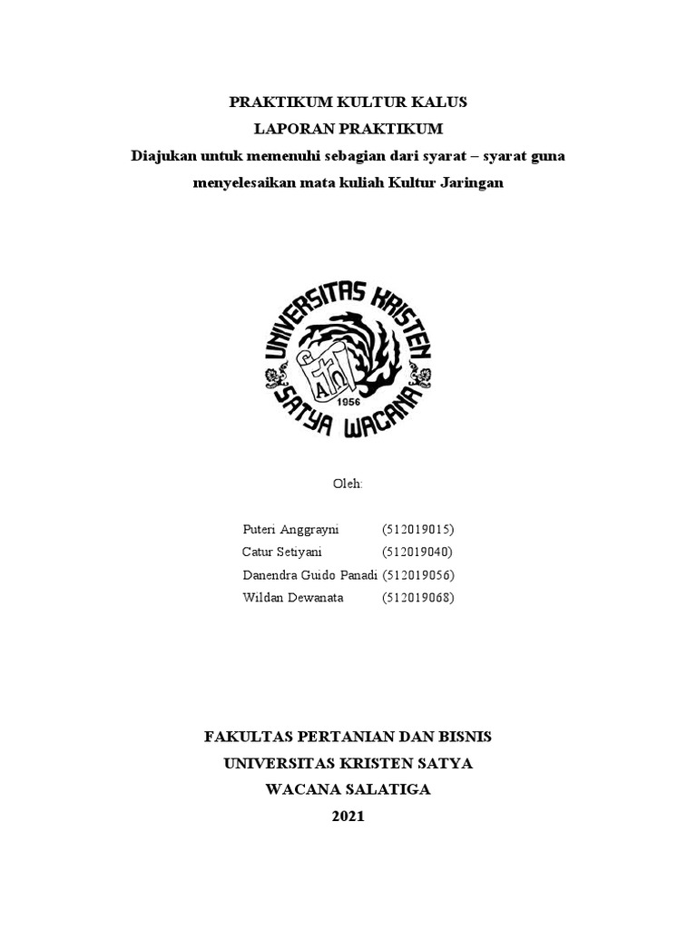 Praktikum Kultur Kalus Tanaman In Vitro | PDF | Sains & Matematika