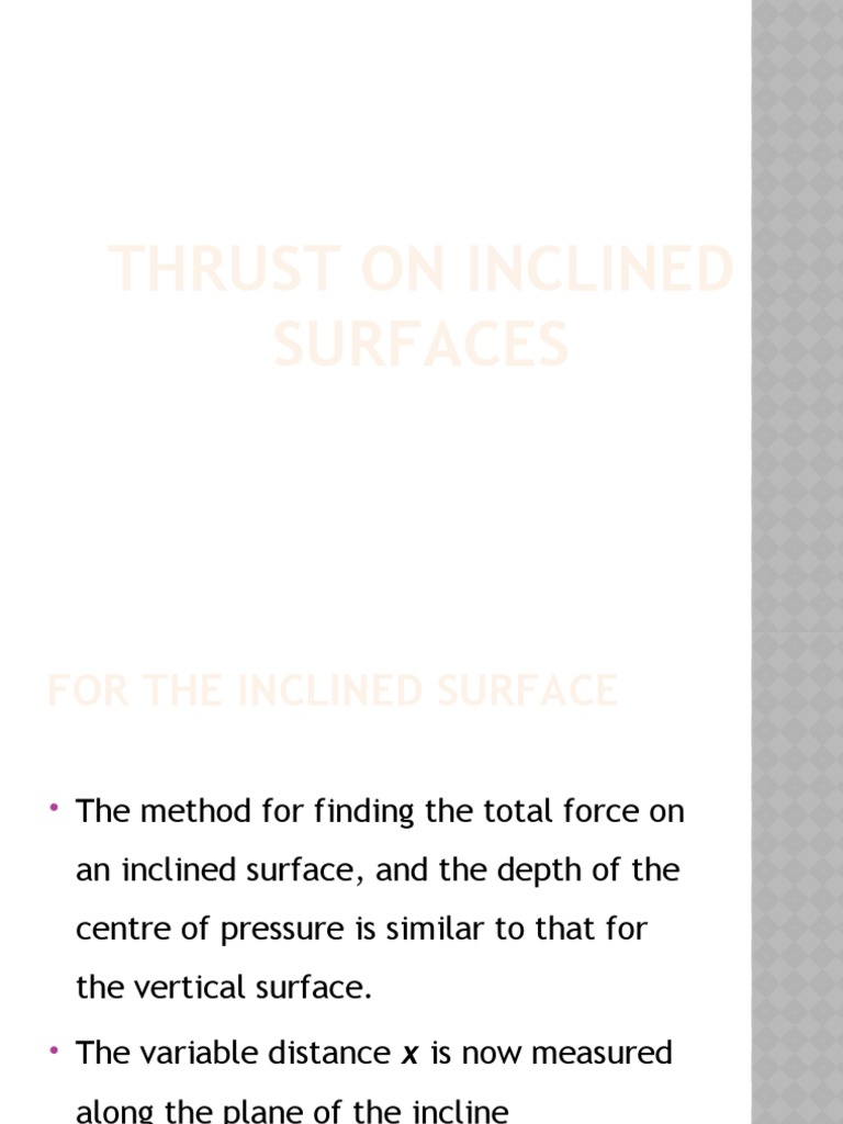 Thrust on Inclined Surfaces Explained | PDF | Physical Quantities ...