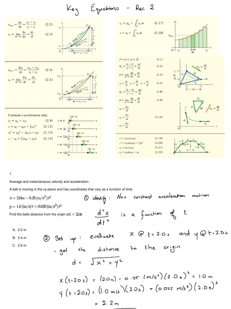 REC 2 Solutions | PDF | Acceleration | Euclidean Vector