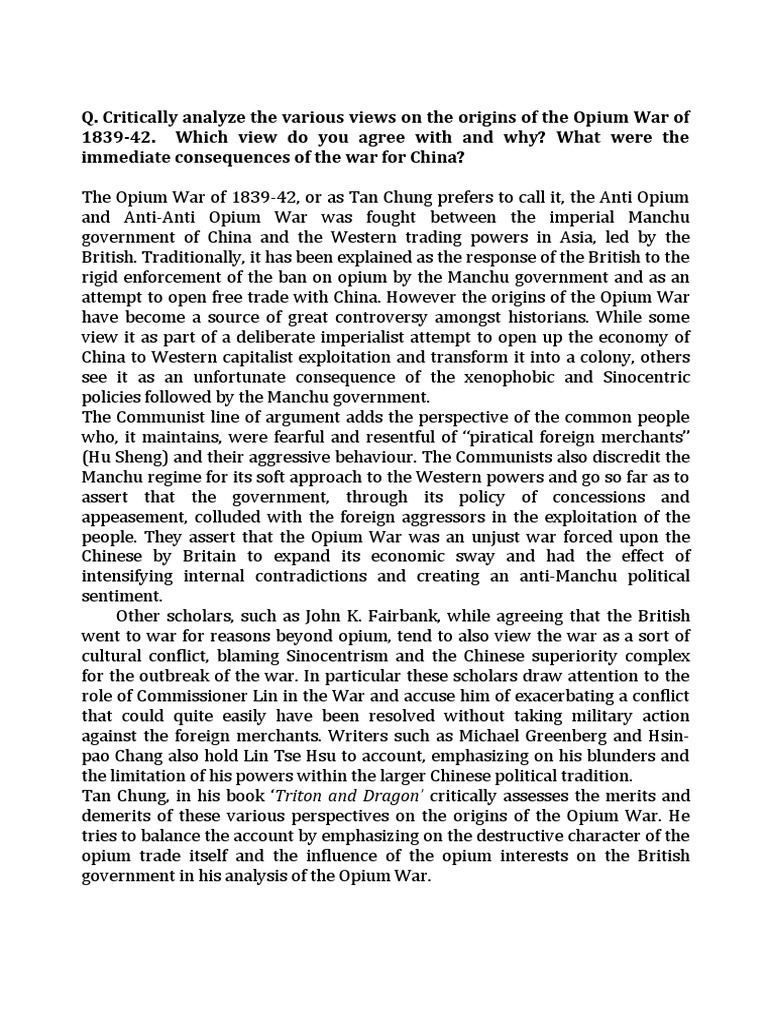 Analyzing the Opium War Origins | PDF | Qing Dynasty | Opium
