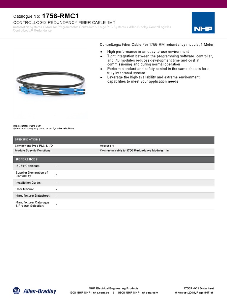 Controllogix Redundancy Fiber Cable 1Mt Catalogue No | PDF