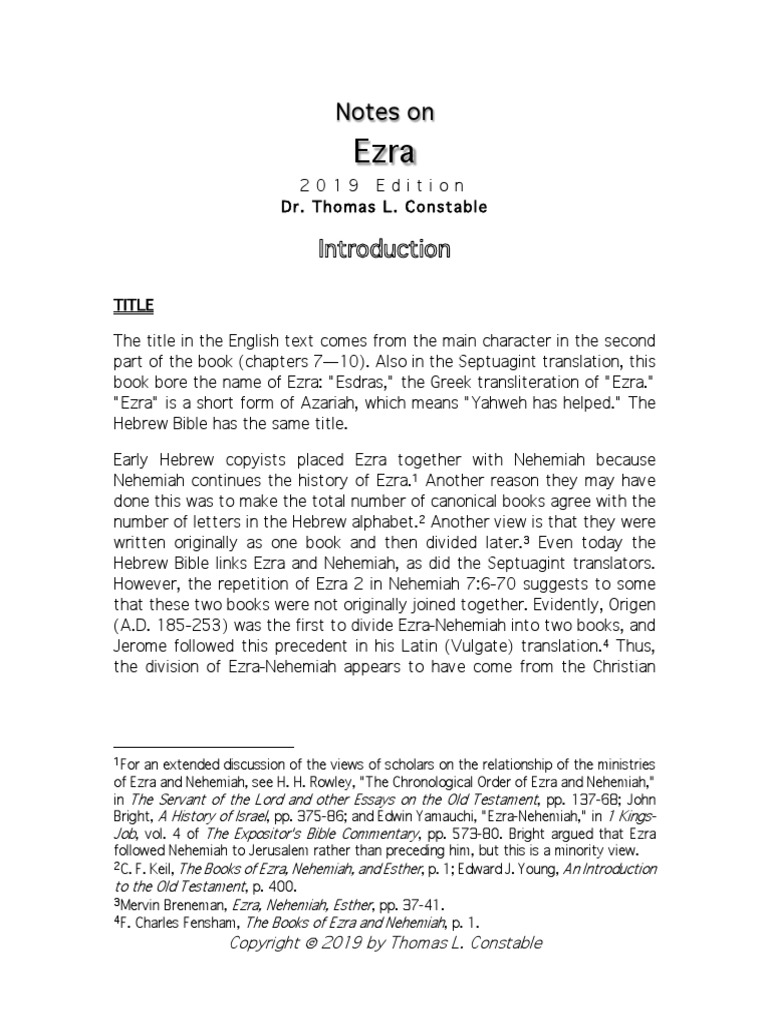 Notes On: Dr. Thomas L. Constable | PDF | Babylonian Captivity | Cyrus ...