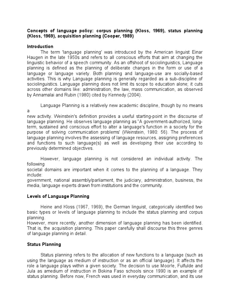 Concepts of Language Policy | PDF | Linguistics | Sociolinguistics