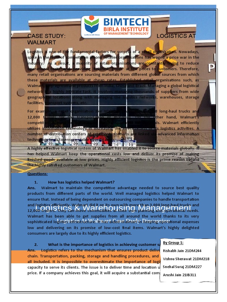 Logistics & Warehousing Management: Case Study: Logistics at Walmart ...