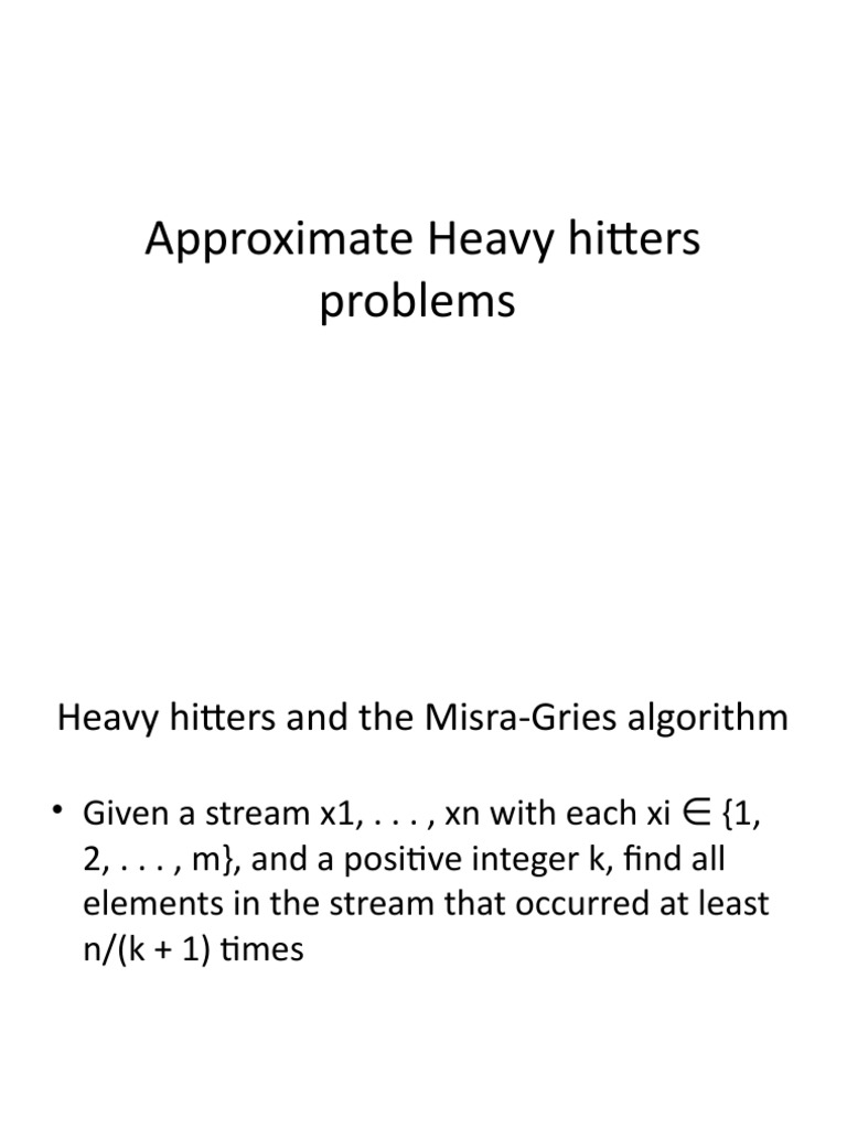 Approximate Heavy Hitters Problems | PDF | Websites | Networking