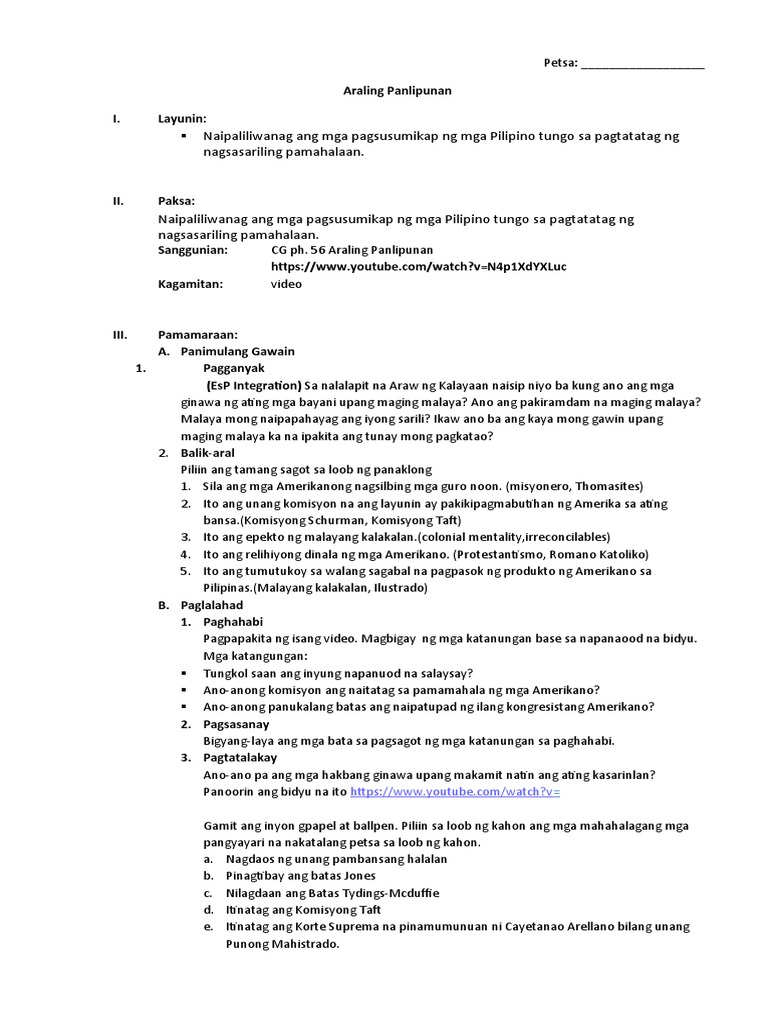 Q2 - AP6 Lesson Plan | PDF