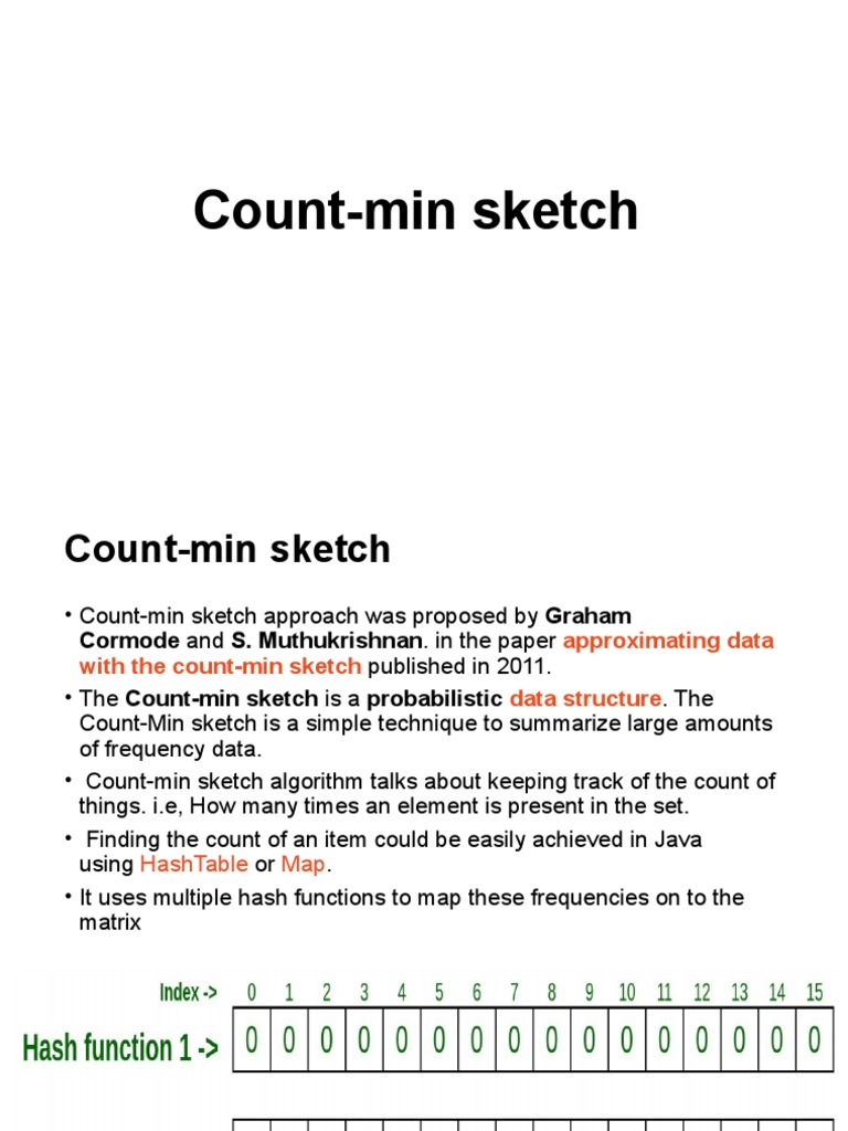 Streaming Algorithm Count Min Sketch Pdf Applied Mathematics