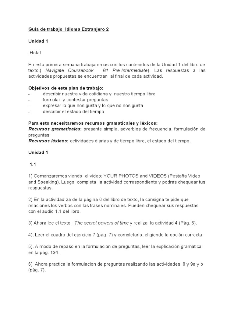 UNIT 1 Self-Study Guide | PDF