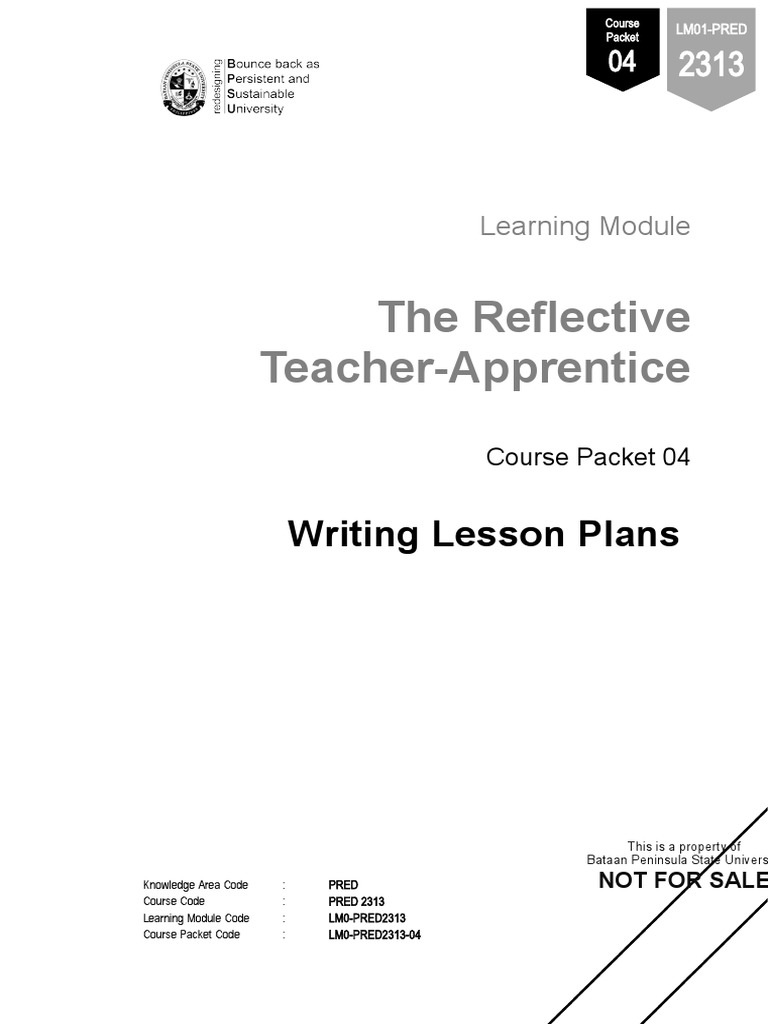 The Reflective Teacher-Apprentice: Writing Lesson Plans | Download Free ...