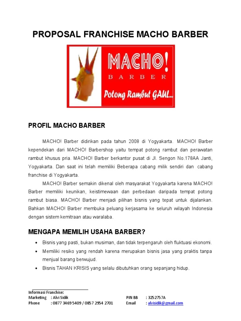 Proposal Franchise Macho Barber | PDF