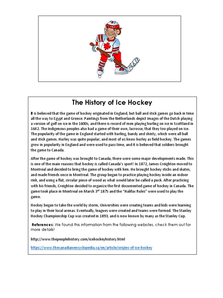History of Ice Hockey | PDF | Leisure | Team Sports