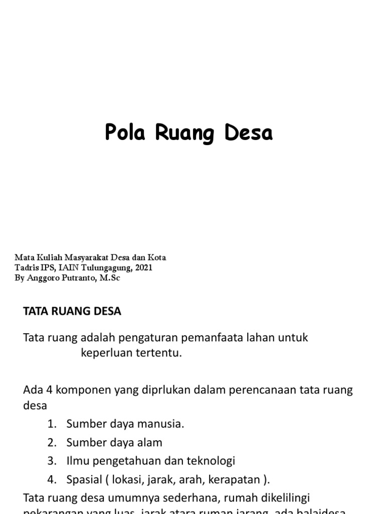 4 Pola Ruang Desa... | PDF