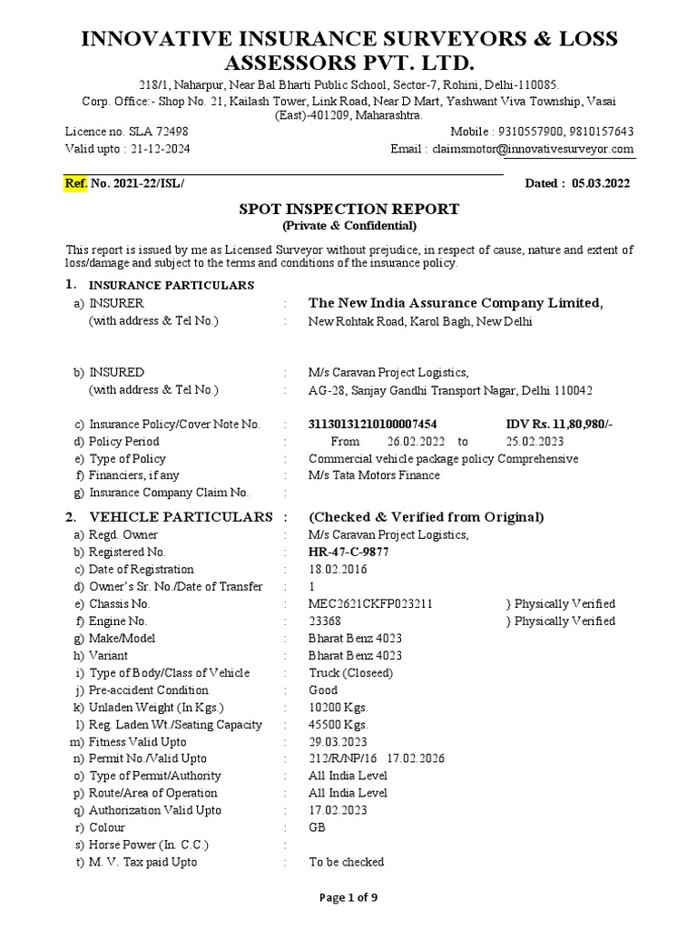 Innovative Insurance Surveyors & Loss Assessors Pvt. LTD.: Spot ...