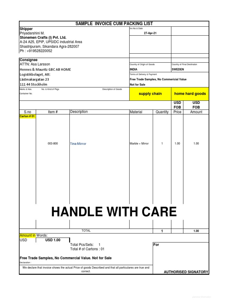 DHL Invoice priya Sweden 27- April | PDF | Economies | Market (Economics)