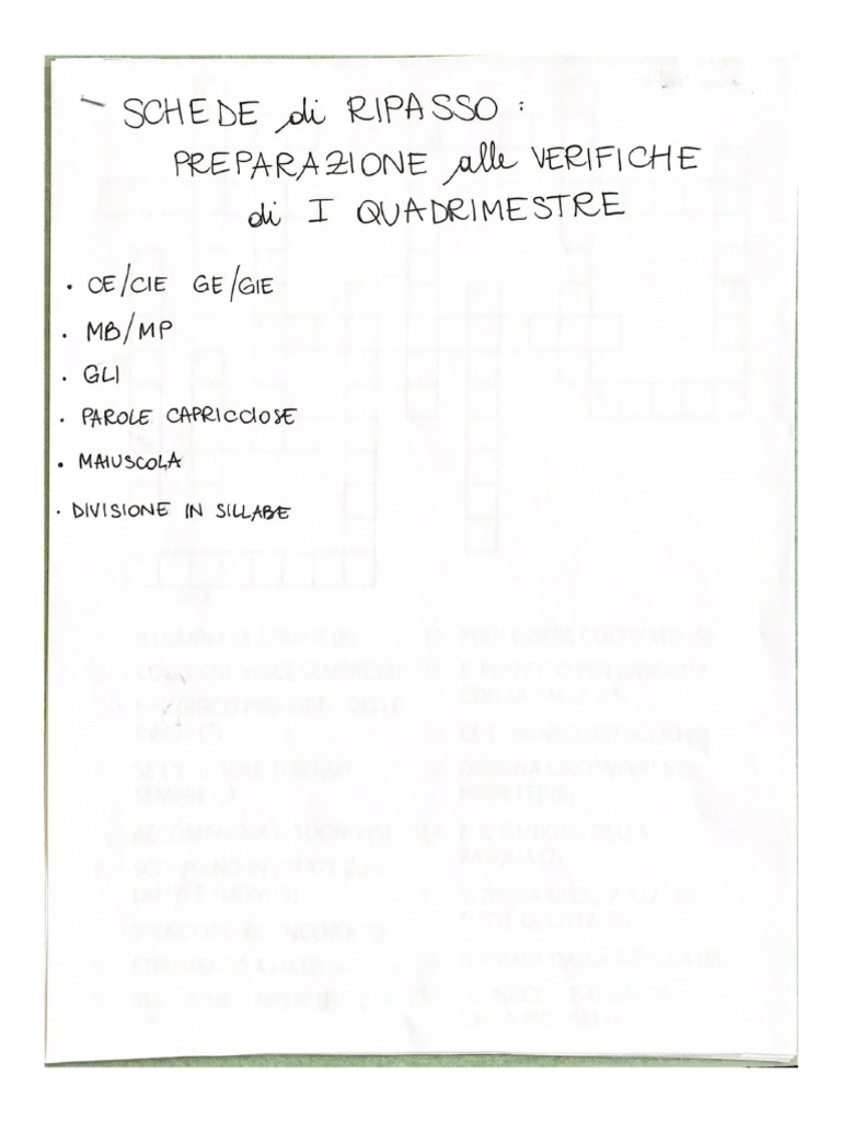 Schede Di Ripasso | PDF