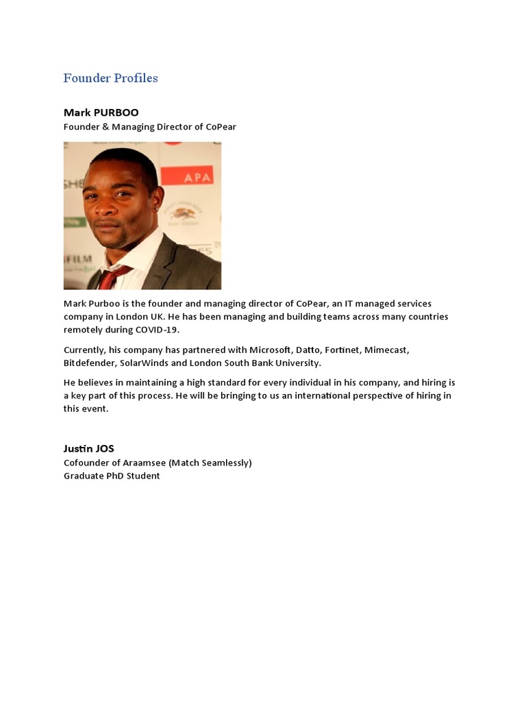 Speaker Profiles V2 | PDF | Bachelor's Degree | University