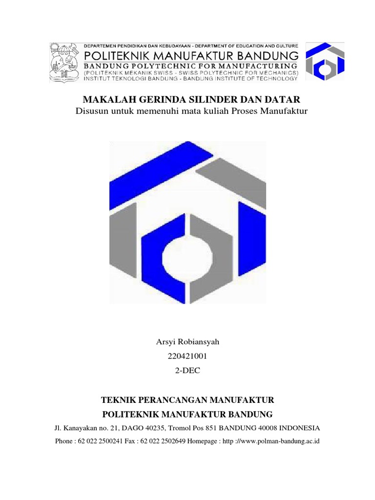 Makalah Gerinda Arsyi Robiansyah 220421001 | PDF