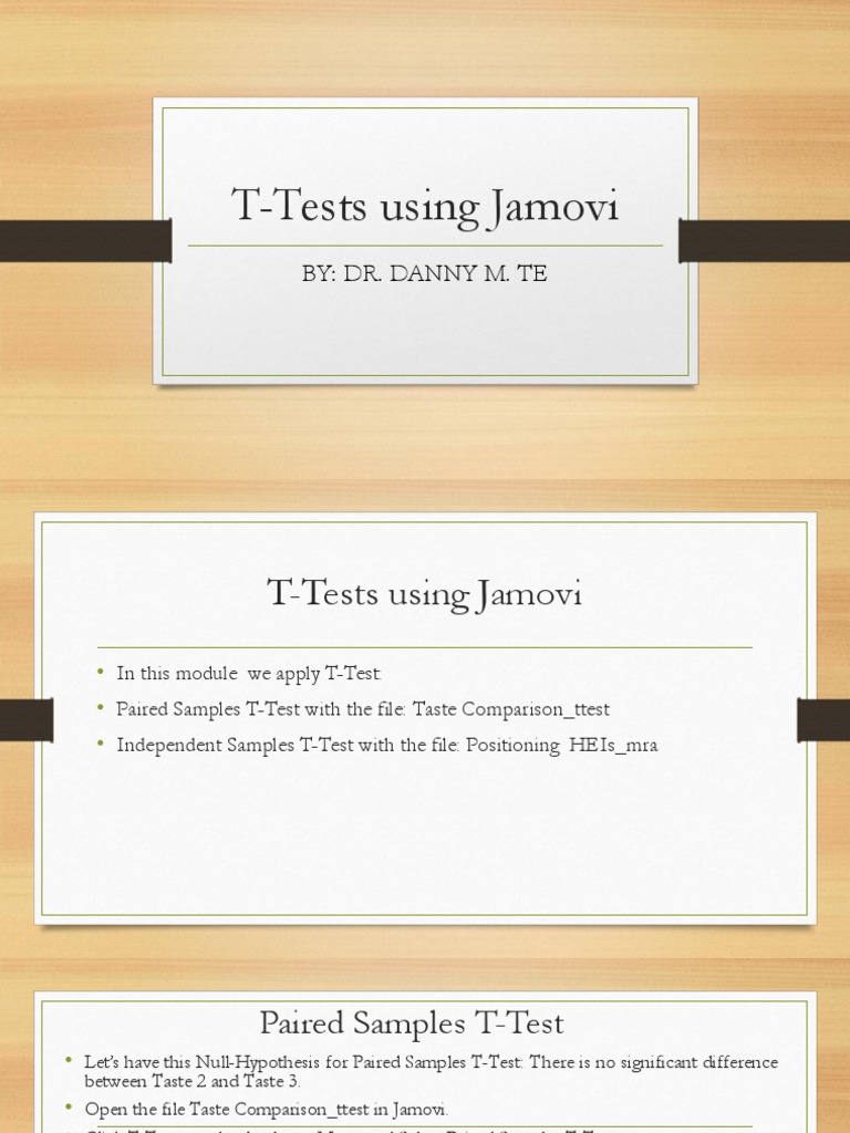T-Tests and Normality in Jamovi | PDF | Student's T Test | P Value