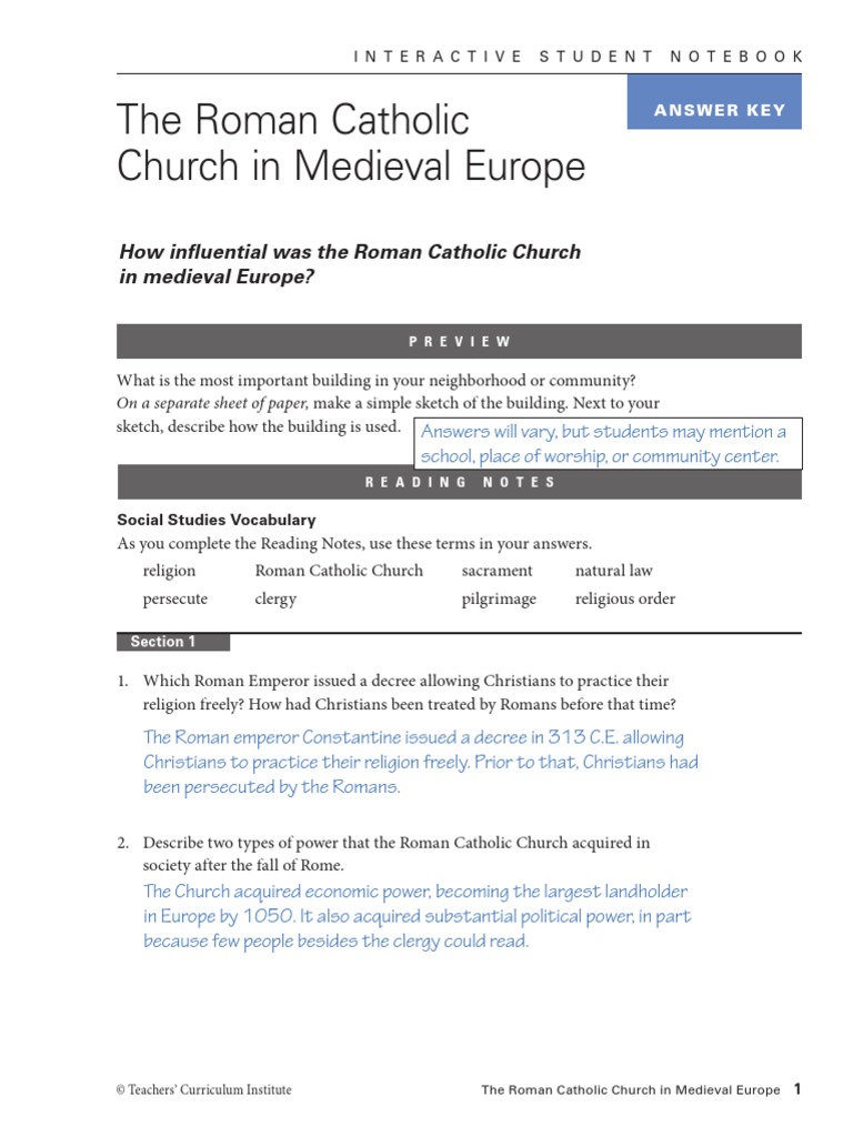 How Influential Was The Roman Catholic Church in Medieval Europe? | PDF ...