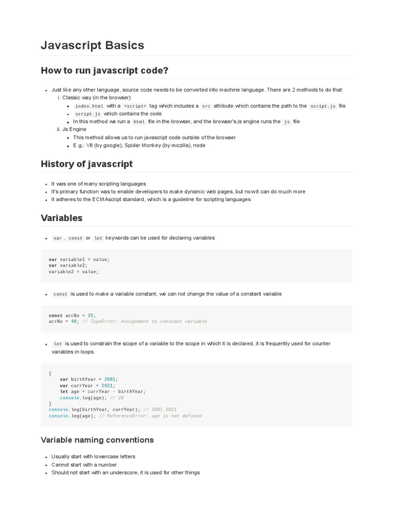 Javascript Basics: How To Run Javascript Code? | Download Free PDF ...
