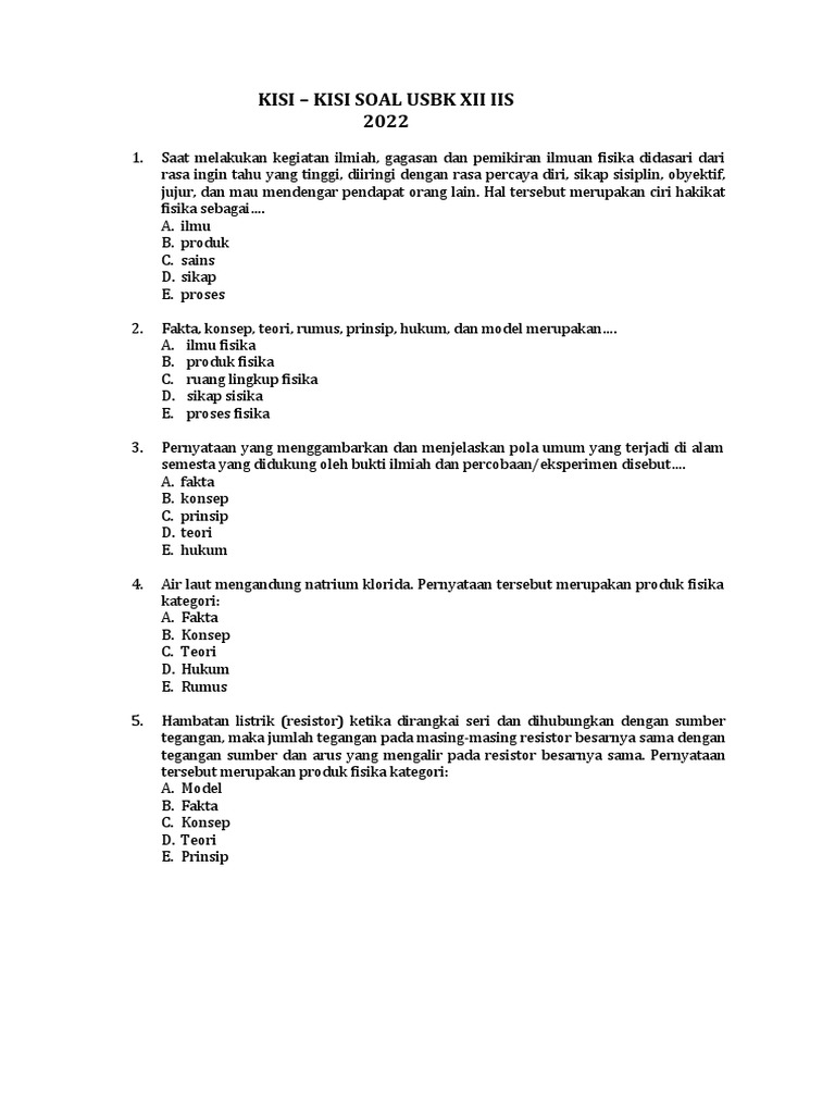 Kisi Kisi Fisika | PDF