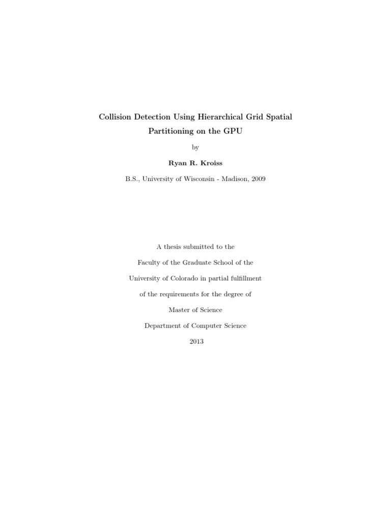 Collision Detection Using Hierarchical Grid Spatial Partitioning Pdf Applied Mathematics